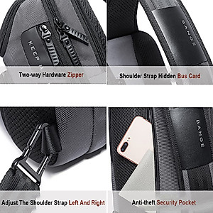 OZUKO Sling Backpack Sling Bag Crossbody Backpack Shoulder Casual Daypack Rucksack for Men (Gray)