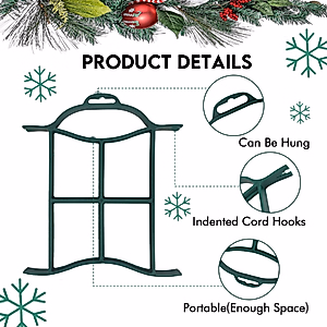 EDSRDUS Set of 6 Rope Winder, Strong & Hangable Light & Cord Wind Up Christmas Light Storage for Organizing Christmas Lights & Electric Cords, Each Holds Up to 98 ft (Green, 7inch x 8inch)