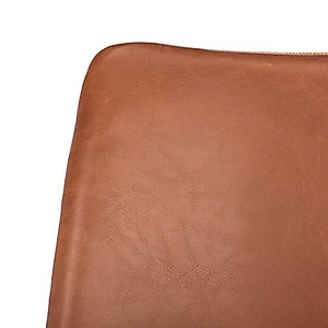 Safavieh Home Dawn Mid-Century Modern Light Brown Faux Leather and Stainless Steel Swivel Office Arm Chair