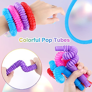 FiGoal 52 PCS Sensory Fidget Toys Set with Storage Box, Mini Poppet Figit Toys for Adults Kids ADHD, Birthday Party Favors, Classroom, Goodie Bag Fillers, Valentine's Party Supplies