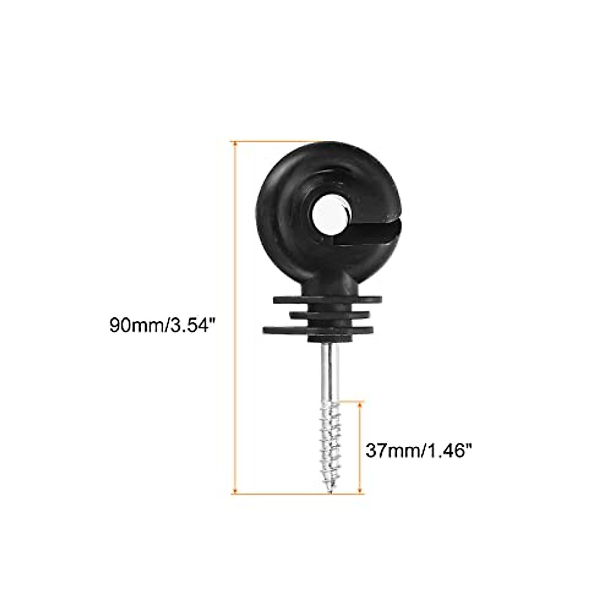 PATIKIL Electric Fence Insulator Screw-in Ring Insulator 12pcs Wood Post Insulator Black for Farm Fencing Power Grid System