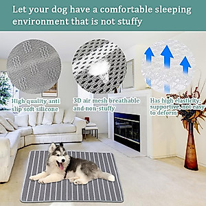 REEZEIVI Breathable Dog Crate mat with Anti-Slip Bottom,3D air mesh Pet Crate pad,Non-stuffy Dog Sleeping mat Bed,pet mat, Machine Washable Pet Mat for Dog Sleeping (30X19, Sliver Grey Mat)