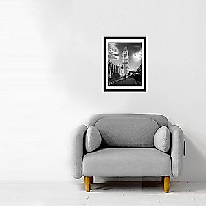 Soonrada 12x16 Frame Black Picture Frames to Display 11x14 Documents with Mats 12 x 16 Black Real Wood Photo Frame Wall Art for Office Living Room Wall Decor