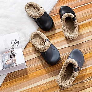 TooTu Waterproof Slippers Women Men Plush Lined Clogs Winter Garden Shoes Warm House Slippers Indoor Outdoor
