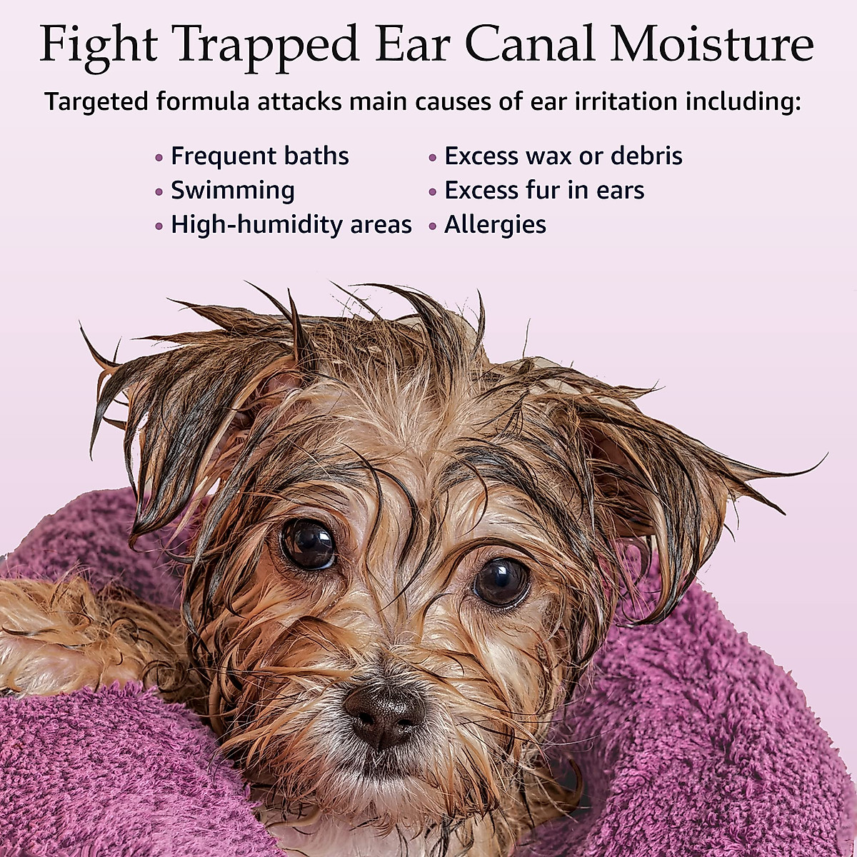 Prime Paws Ear Cleansing Solution for Dogs and Cats - Pet Ear Cleaner Removes Odor & Wax - Deodorizing Dog Ear Cleaner Solution with Aloe & Vitamins - Sweet Pea & Vanilla Scent - 8 oz