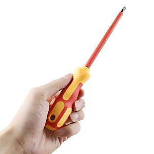 uoboeuq 9 Piece 1000V Insulated Electrician Screwdrivers Set with Magnetic Tips, Slotted and Phillips Bits Non-Slip Grip, with 1 Test pen Electrical screwdriver set