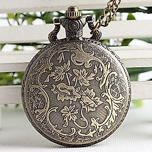 VIGOROSO One Piece Anime Vintage Antique Bronze Steampunk Quartz Pocket Watch Necklace Pendant in Box
