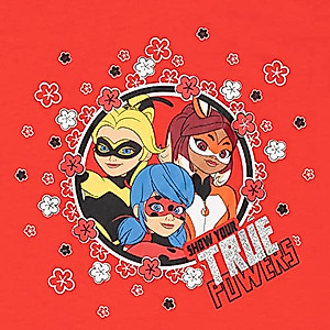 Miraculous Ladybug Cat Noir Rena Rouge Little Girls 2 Pack T-Shirts Gray/Red 4-5