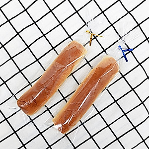 100PCS Cellophane Bags 3x11 inches, Clear Treat Bags with 4’’ Twist Ties, Plastic Cello Bags - 1.4 mils Thick OPP Rice Crispy Bags for Gift Goodie Favor Candy Cake Pop Birthday Party Cookies (3’’ x 11’’)