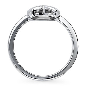 BERRICLE Sterling Silver Owl Cubic Zirconia CZ Fashion Ring for Women, Rhodium Plated Size 5