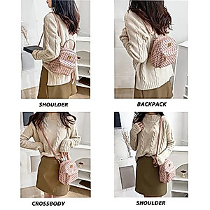 Votachin Fashion Mini Backpack Women's Shoulder Bag Convertible Crossbody handbag purse Small Backpack Cute Ladies Bag(White)