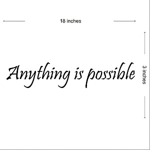 Hi-Shop Anything is Possible Bedroom Quote Decors Wall Saying Decals Quote for Home Wall Stickers Nursery Room Decor