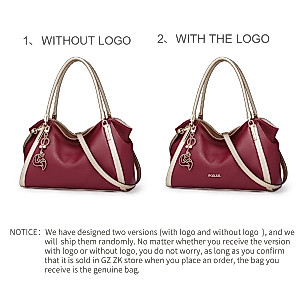 Leather Handbags for Women, Genuine Leather Large Capacity Ladies Top-handle Bags with Adjustable Shoulder Strap Womens Designer Crossbody Zipper Bags Women's Real Leather Messenger Satchel (Red)