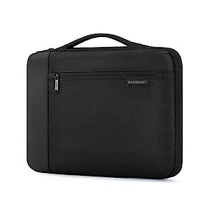 Laptop Sleeve Bag, BAGSMART Laptop Case Compatible with MacBook Air/Pro Retina,13-13.3 inch Notebook Compatible with MacBook Pro 14 inch 2021 2022 M1 Pro/Max, Computer Bag with Pocket, Handle, Black
