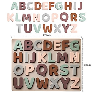 Macabaka Silicone Alphabet Puzzle, ABC Puzzle Shape Alphabet Toys with Puzzle Board & Soft Letter Blocks for Toddlers, Montessori Preschool Early Education Learning Toy for Boys and Girls