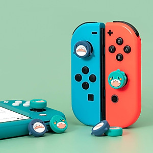 GeekShare 4PCS Cute Shark Thumb Grip Caps,Soft Silicone Joystick Cover Compatible with Nintendo Switch/OLED/Switch Lite
