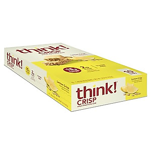 think! Protein Bars, High Protein Snacks, Gluten Free, Kosher Friendly, Lemon Crisp, 10 Count (Packaging May Vary)