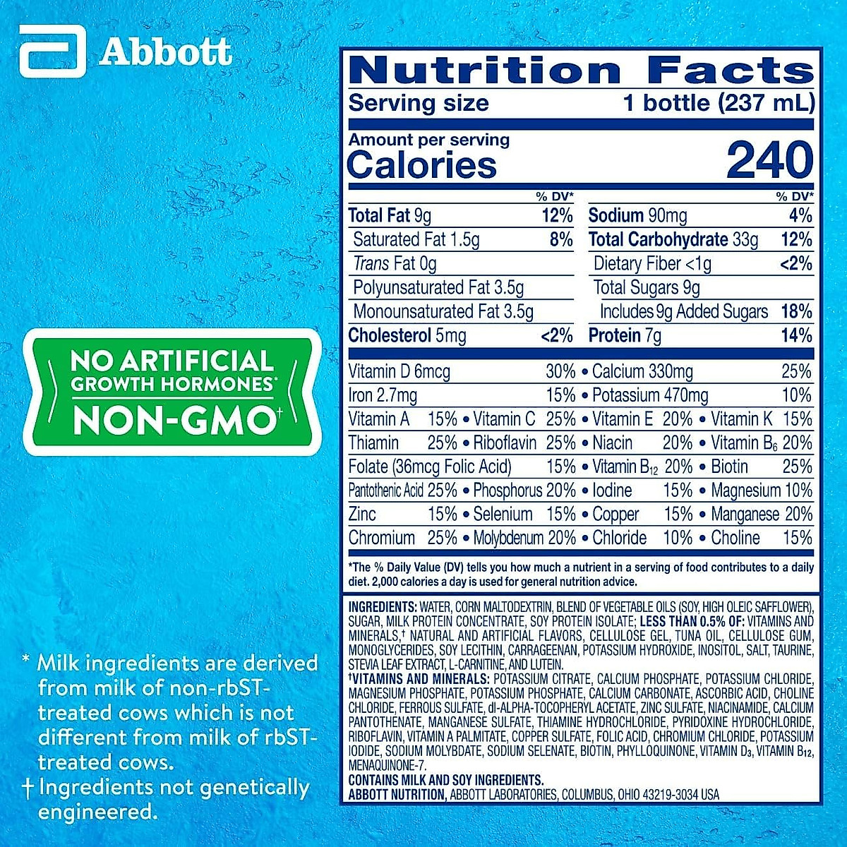 PediaSure Grow & Gain With Immune Support, Kids Protein Shake, Vanilla, 8-fl-oz Bottle, 6 Shakes