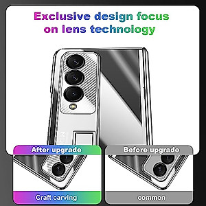 Kaiiecal for Samsung Galaxy Z Fold 4 Case: Sleek Clear Electroplated Stand Protective Phone Case- Anti-Scratches Elegant Luxury Cover for Galaxy Z Fold 4 5G