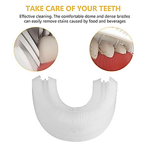 HEALLILY 2pcs U Shaped Toothbrush Head Silicone Automatic Electric Toothbrush Heads Replacement Refill for Electric Toothbrush Accessories