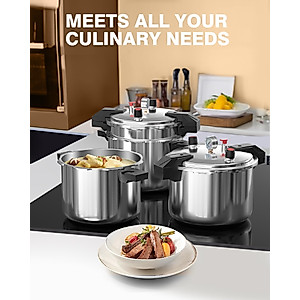 WantJoin 16 Quart Pressure Canner & Cooke - Commercial Aluminum Canner with Gauge & Pressure Regulator on the Stove Top, Induction Compatible Pressure Cooker Pot, Multi Pressure Levels, Easy Locking