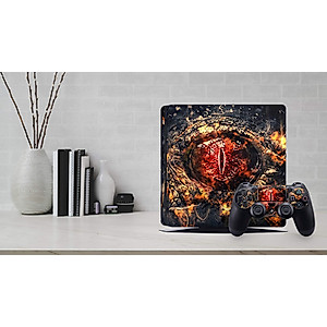 ZoomHit Ps4 Slim Playstation 4 Slim Console Skin Decal Sticker Monster Eye + 2 Controller Skins Set, Made in USA