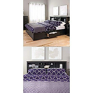 Prepac Sonoma King Bed and Headboard - Black