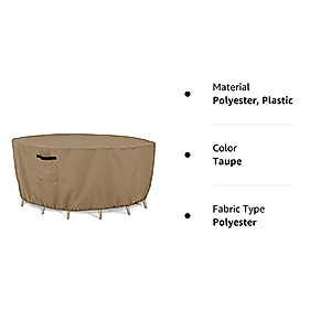 Tempera Patio Table Cover , Sectional Sofa , Dining Set Cover Outdoor , Anti-Fading , Waterproof for Outside Furniture, 62"D x 27.8"H, Taupe