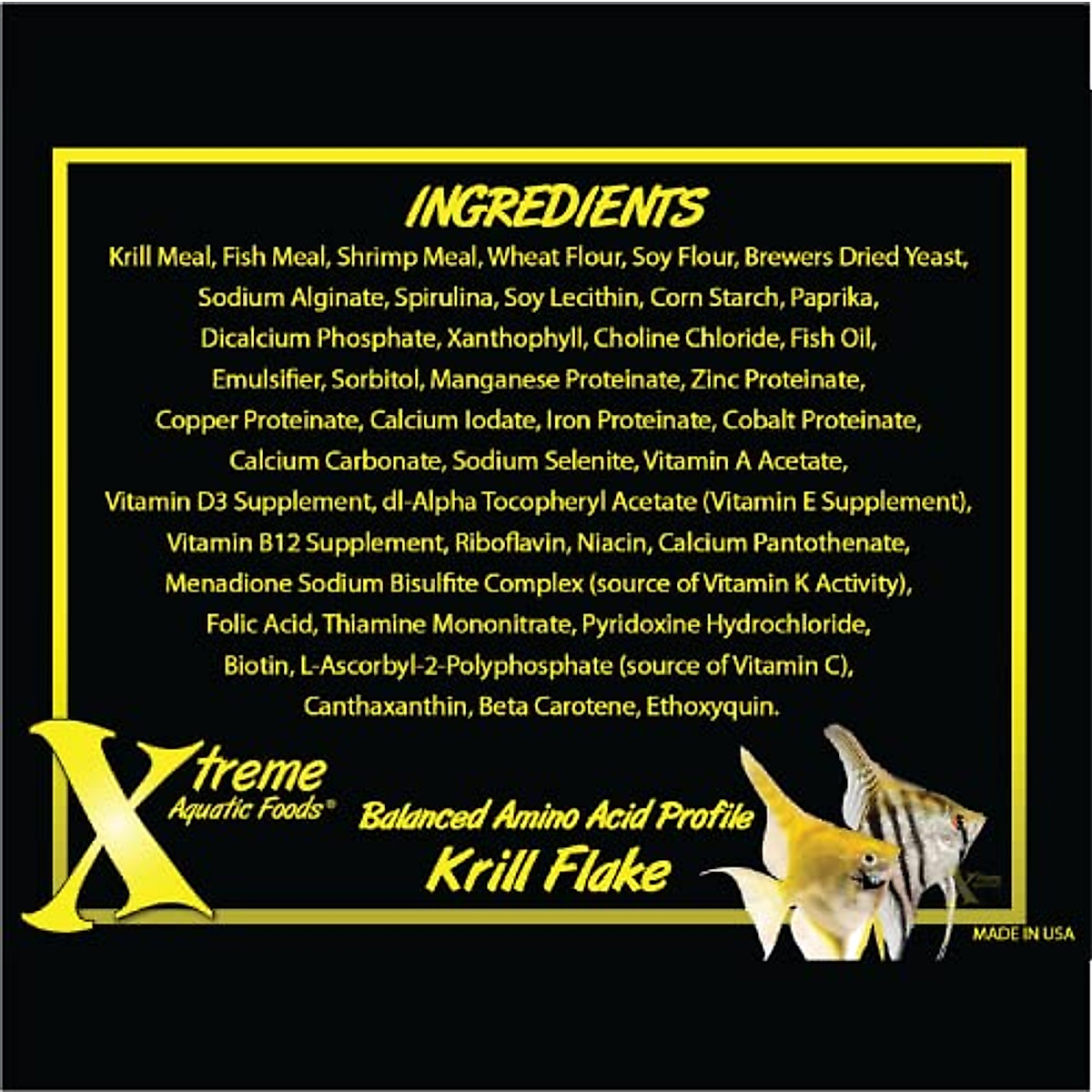 Xtreme Aquatic Fish Foods Krill Flake (1oz Jar) - Hormone Free - Made in USA - High Protein & Max Color