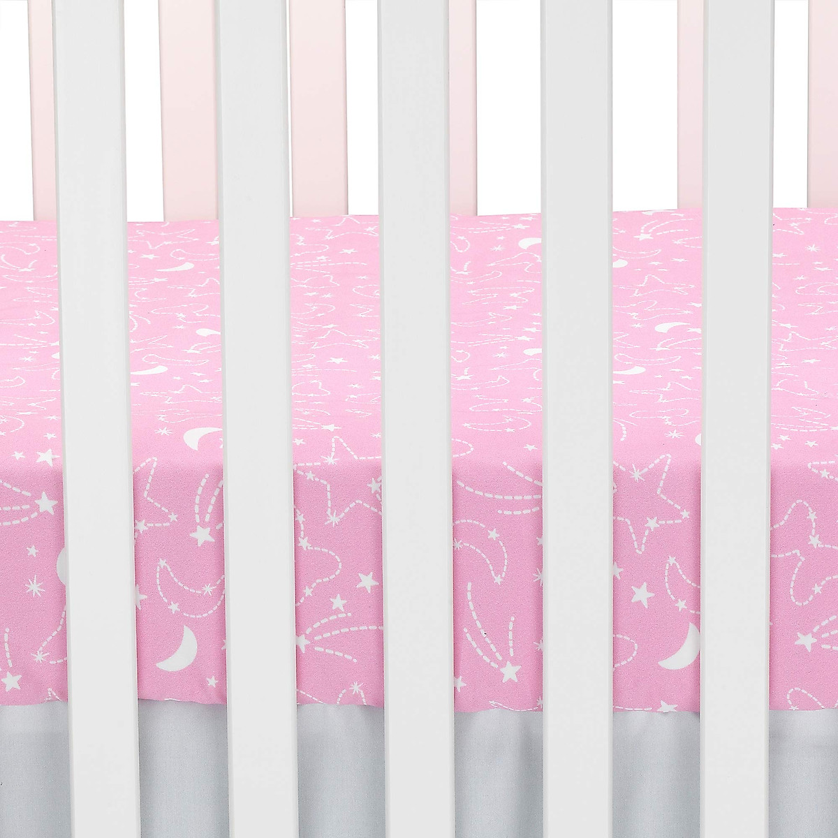 Lambs & Ivy Disney Baby Minnie Mouse 4 Piece Nursery Crib Bedding Set, Pink