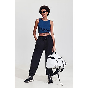 PINSPARK Sleeveless Workout Tank Tops for Women Backless Yoga Shirts Open Back Shirts Dark Blue Small