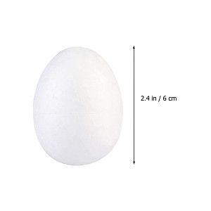 BESTOYARD 20pcs Easter Foam Eggs Styrofoam Polystyrene Egg Shapes Easter Egg Decorations Ornaments DIY Crafts 6cm White