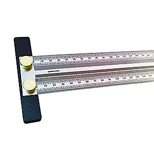 Apple&Orange 200mm Stainless Steel Marking T Square Ruler for Woodworking Scribing Line Ruler Carpenter Square Measuring Tool