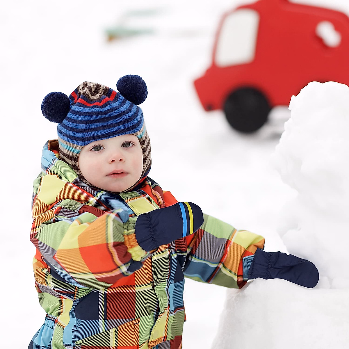 UTTPLL Toddler Mittens Infant Baby Winter Gloves Lined Fleece Warm Waterproof Ski Snow Gloves for Baby Girls Boys Black 2-3T