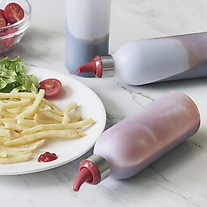 Cabilock 3pcs trp Pump Head Ketchup Soy Sauce Bottle Paint Condiment Sauce Squeeze containers jam Salad Sauce Squirt Bottles Soy Sauce Vinegar lecythus Clear Container Barbecue Tool