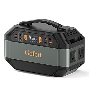 GOFORT Portable Power Station 330W 299Wh Power Supply Solar Generator Backup Battery Pack with 110V Pure Sine Wave AC Outlets USB QC 3.0 DC Port for Home Emergency Outdoor Camping RV Travel
