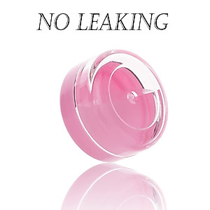 ZEJIA 5 Gram Sample Containers with Lids, Mini Makeup Containers, Empty Plastic Travel Cosmetic Containers with Labels(50 Count, Pink Lid)