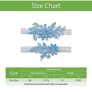 Wedding Garters for Bride Bridal Lace Garter Set Floral Leg Ring with Hand Sewn Faux Pearls (White)