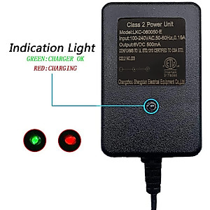 weelye 6V DC 500mA Kids Powered Ride On Car Universal Charger Children's Electric Ride-On Toys Battery Supply by Power Adaptor with Charging Indicator Light