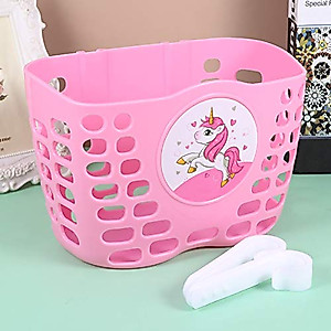 Toyvian Girls Bike Basket Kids Scooter Basket 2 kids basket basket for bike kids bike basket Cute Cartoon Storage Basket