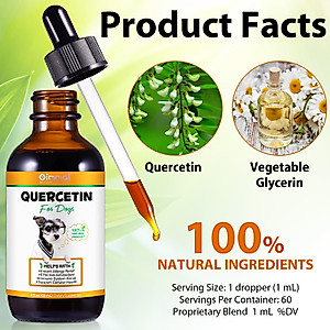 Quercetin for Dogs | Quercetin with Vitamin C for Dogs | Quercetin for Dogs Allergies | Quercetin Dog | Dogs Quercetin Supplement | Support Balanced Immune System | 60ml 2.02 fl oz