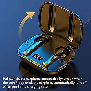 Sunffice Bluetooth Earbuds, Wireless Bluetooth 5.0 Headphones in Ear Earpieces with Charging Case, Hands-Free Headsets with Mic, LED Power Display,Touch Control for iPhone and Android(Black)