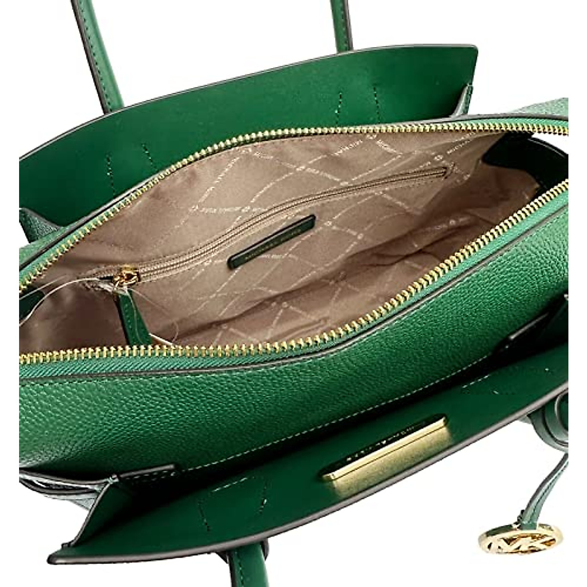 Michael Kors Mercer Belted Medium Top Zip Satchel (Jewel Green)