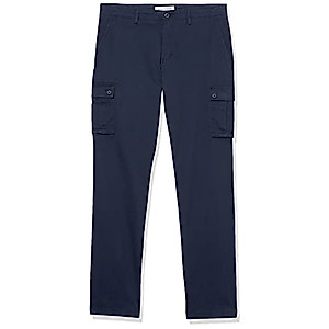 Amazon Essentials Men's Straight-Fit Stretch Cargo Pant (Available in Big & Tall), Navy, 35W x 29L