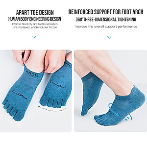 OrrinSports 3 Pairs Men Womens Toe Socks Lightweight Breathable-Value Athletic Finger Socks for Running Walking Travel Outdoor Sports Ankle Socks White - (Size Large)