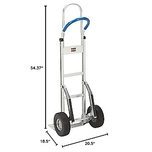 Strongway Continuous Handle Aluminum Hand Truck/Stair Skid Moving Dolly - 660-Lb. Capacity, 18in. Wide Toe Plate, 10in. Polyurethane Wheels, 54in. High
