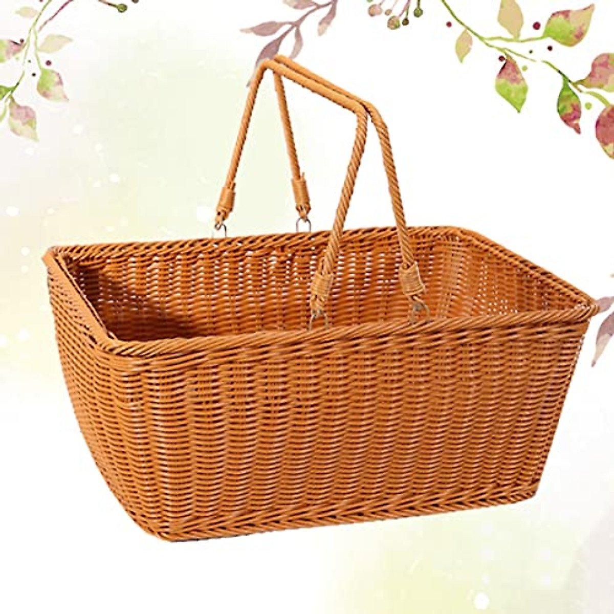 Alipis Sundries Flower S Shape Store Shopping Bincookie Lid with Party Wicker Wine Light Practical Woven Vase Organizer Bags Household and Willow Bamboo Candy Vegetable Bin Easter Bread