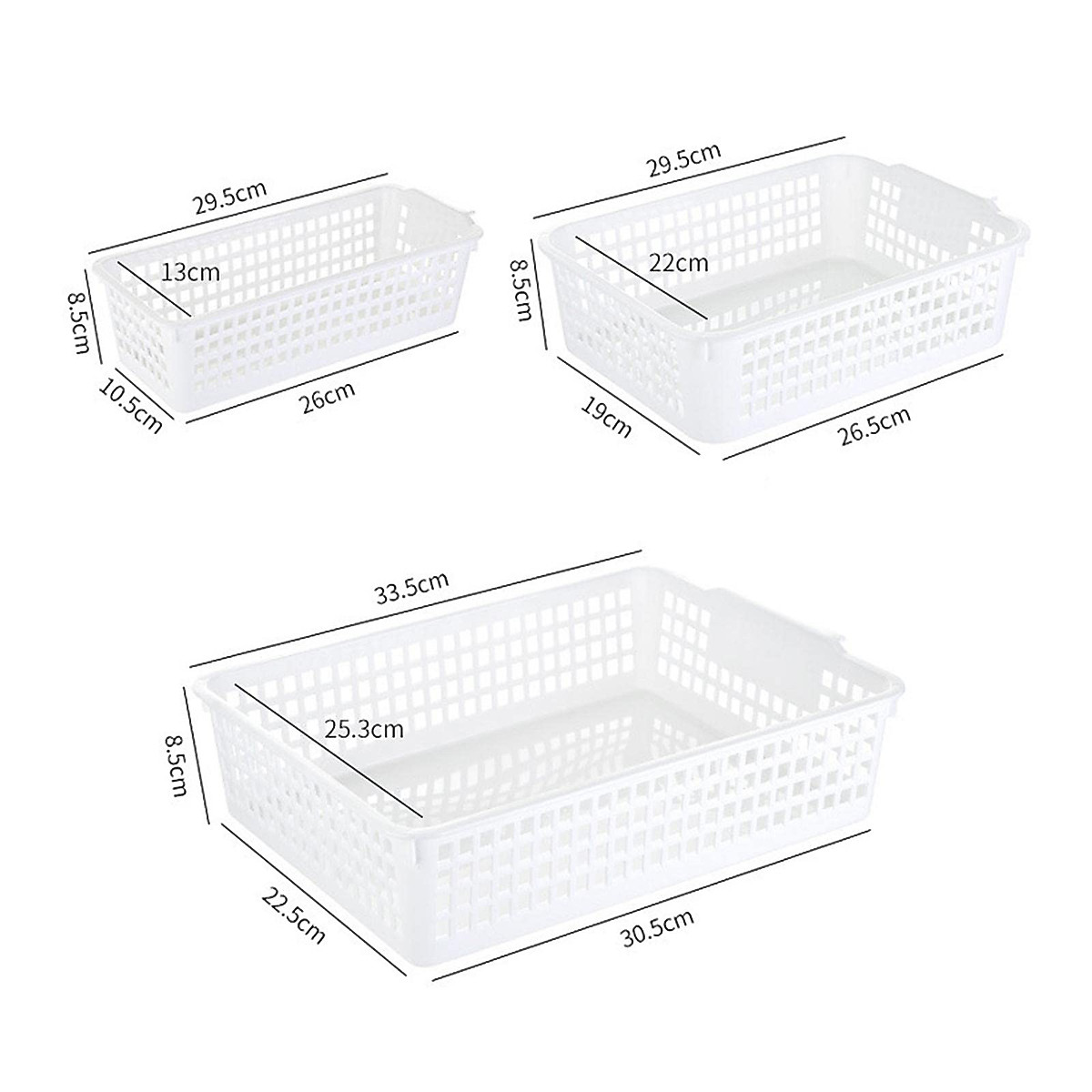 IEUDNS 3 Pieces Storage Basket, Food Serving Box, Jewelry Box Desktop Storage Tray for Living Room, Shelves, Laundry, Toy, S