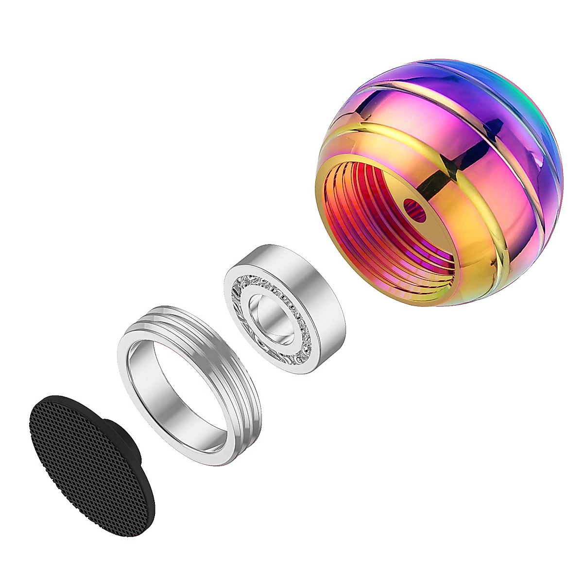 Kryfa Kinetic Desk Toys, Fidget Toys Kids Adults, Adults Office Desk Toys, Metal Kinetic Fidget Spinners for Kids Party Favors, Stocking Stuffers for Kids (1.54", Rainbow)