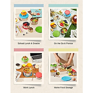 Stainless Steel Containers with Lids, 6 Pack Leakproof Stainless Steel Food Storage Containers, BPA Free, Metal Lunch Container Box, Nesting Snack Containers for Kids, Dishwasher Safe & Oven Safe